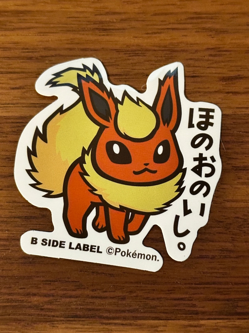 Pokemon Sticker Flareon Vinyl Decal Waterproof Kawaii Japanese Sticker ...