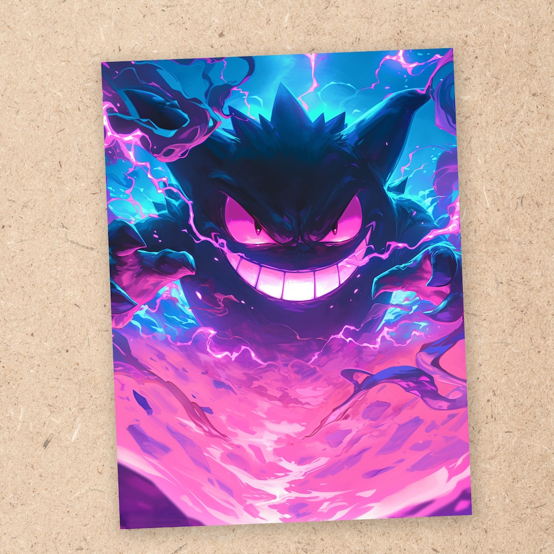 Gengar, Pokemon From the Upside Down, 4x6 Art Print, Surreal Pokemon ...