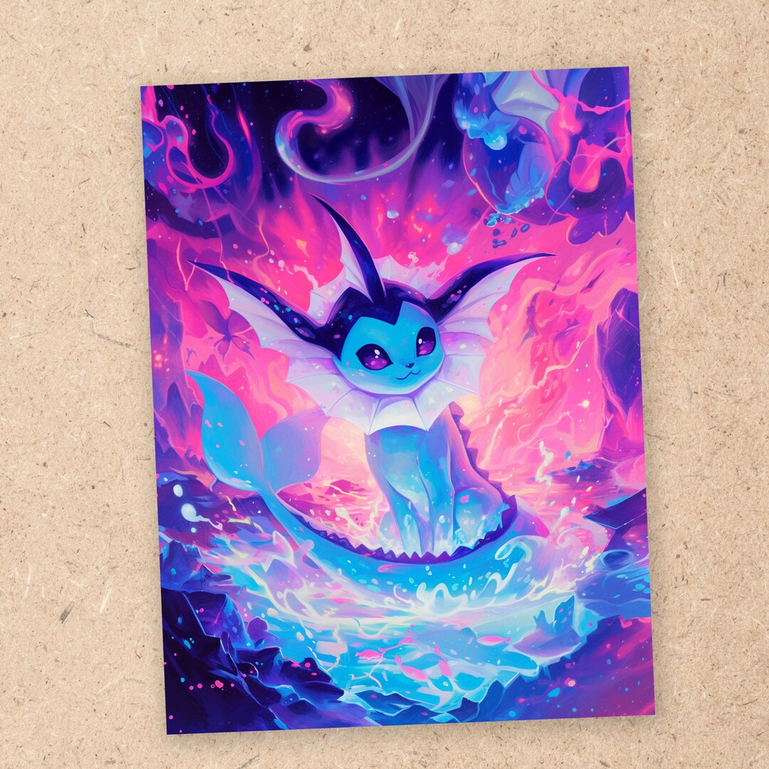 Vaporeon, Pokemon From the Upside Down, 4x6 Art Print, Surreal Pokemon ...
