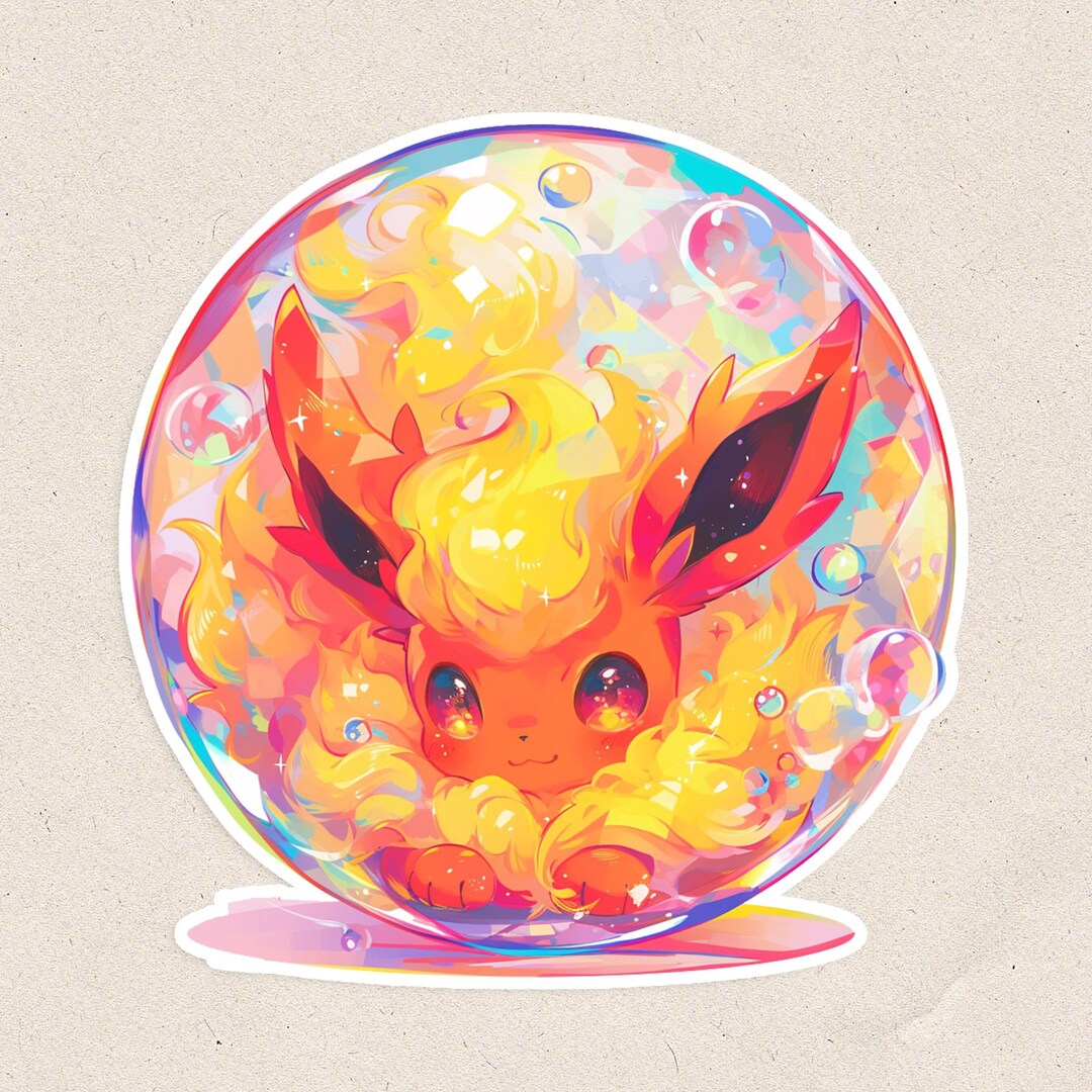 Pokemon Sticker | Flareon Matte Vinyl Decal Waterproof | Kawaii ...