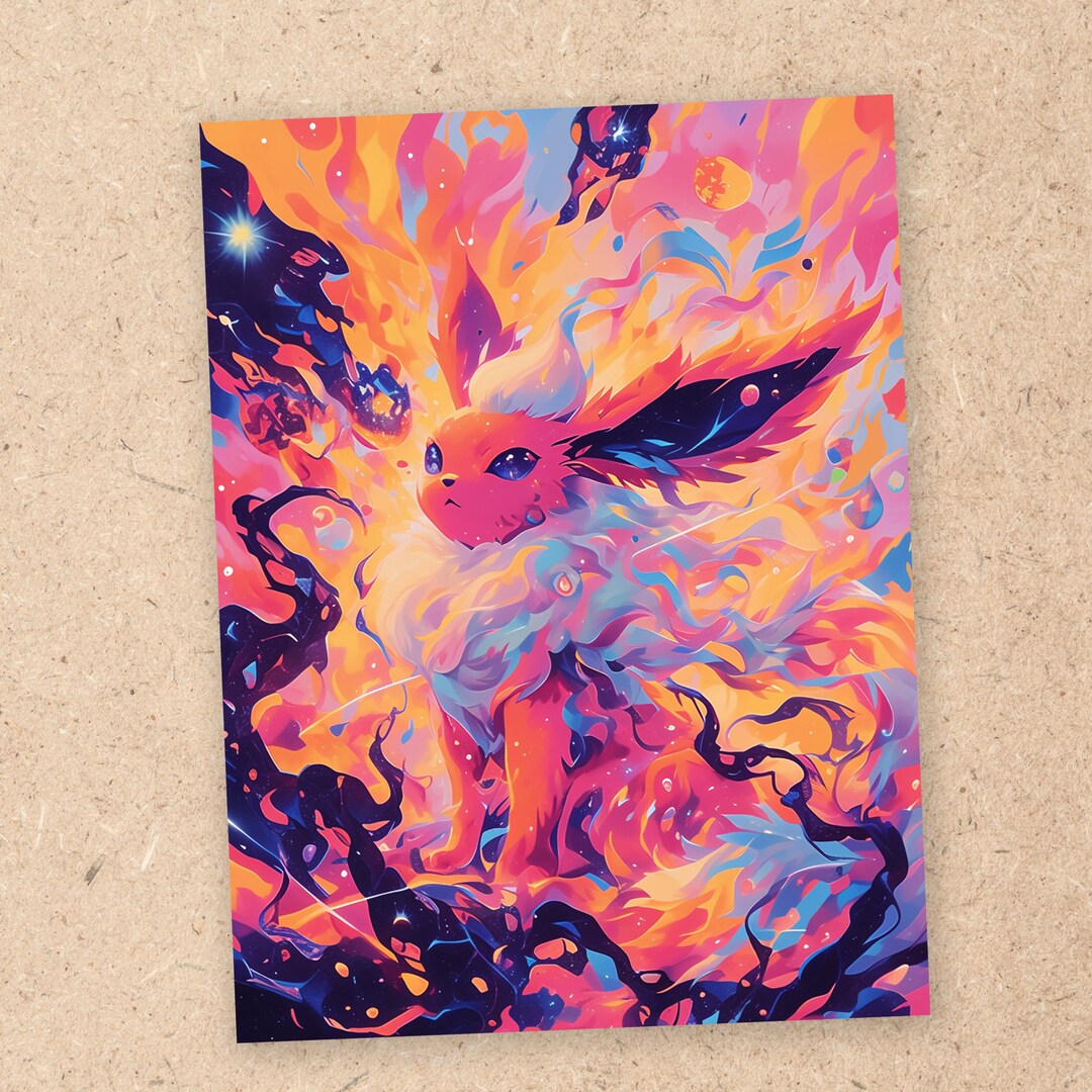 Flareon, Pokemon From the Upside Down, 4x6 Art Print, Surreal Pokemon ...