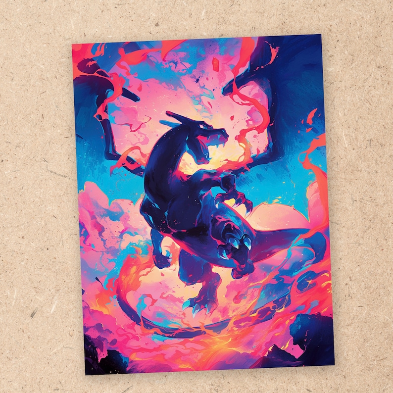 Charizard, Pokemon From the Upside Down, 4x6 Art Print, Surreal Pokemon ...