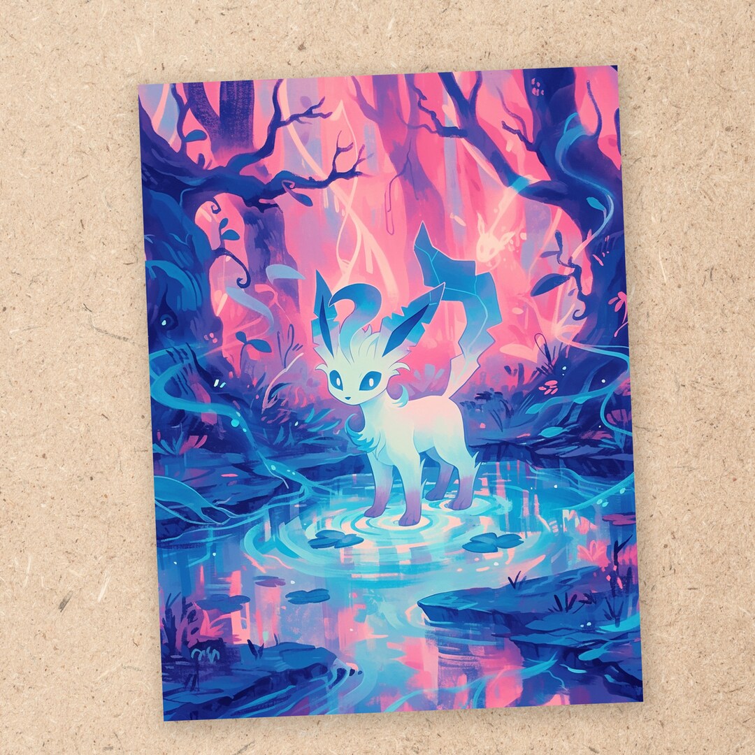 Leafeon, Pokemon From the Upside Down, 4x6 Art Print, Surreal Pokemon ...