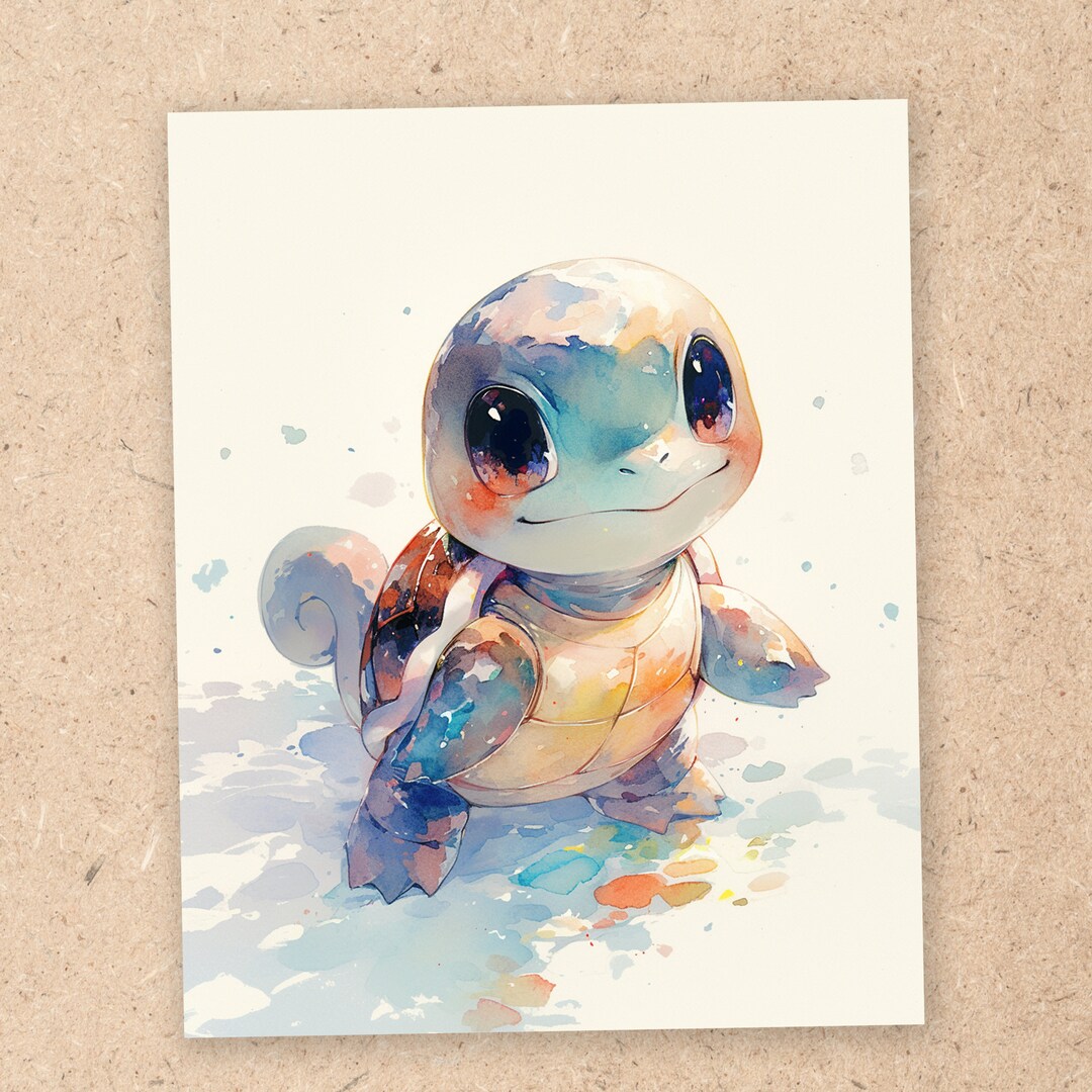 Squirtle, Watercolor Pokemon, 4x6 Art Print, Pokemon Art Print, Anime ...