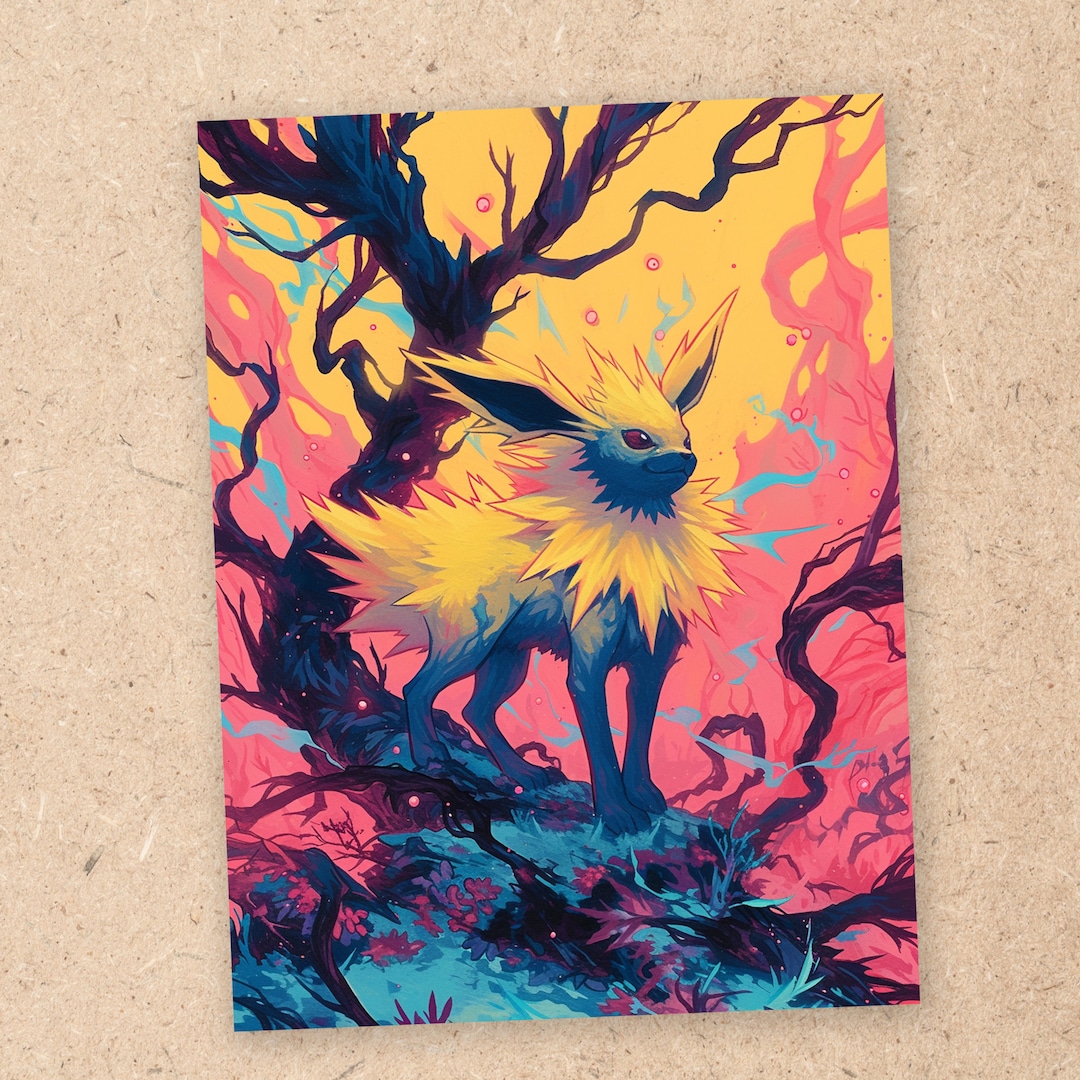 Jolteon, Pokemon From the Upside Down, 4x6 Art Print, Surreal Pokemon ...