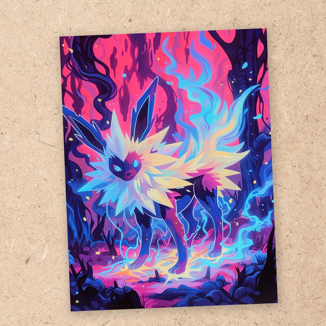 Jolteon, Pokemon From the Upside Down, 4x6 Art Print, Surreal Pokemon ...