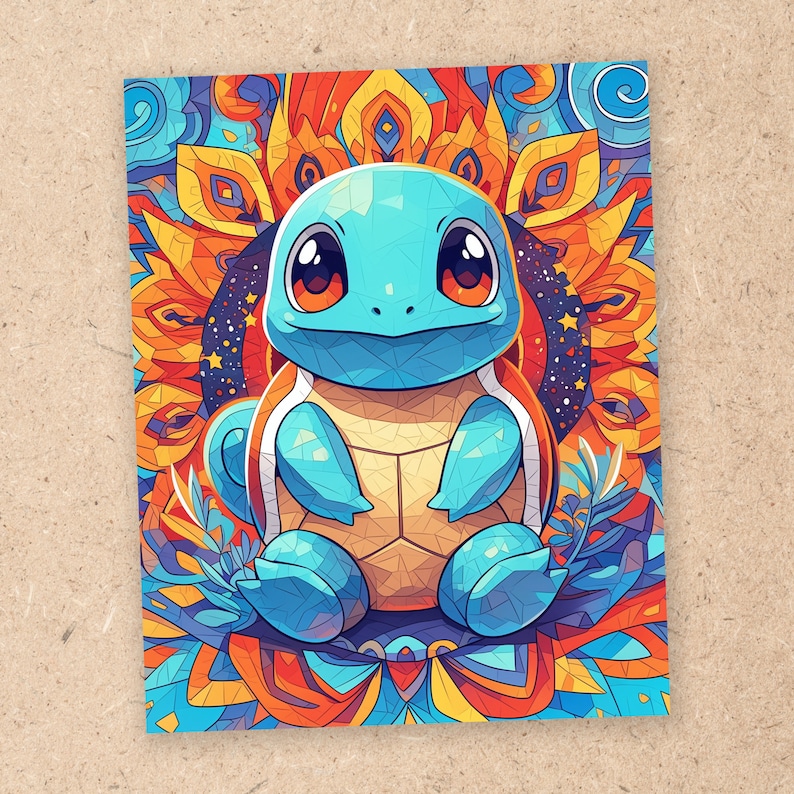 Squirtle, Pokemon, 4x6 Art Print, Pokemon Art Print, Anime Art Print ...