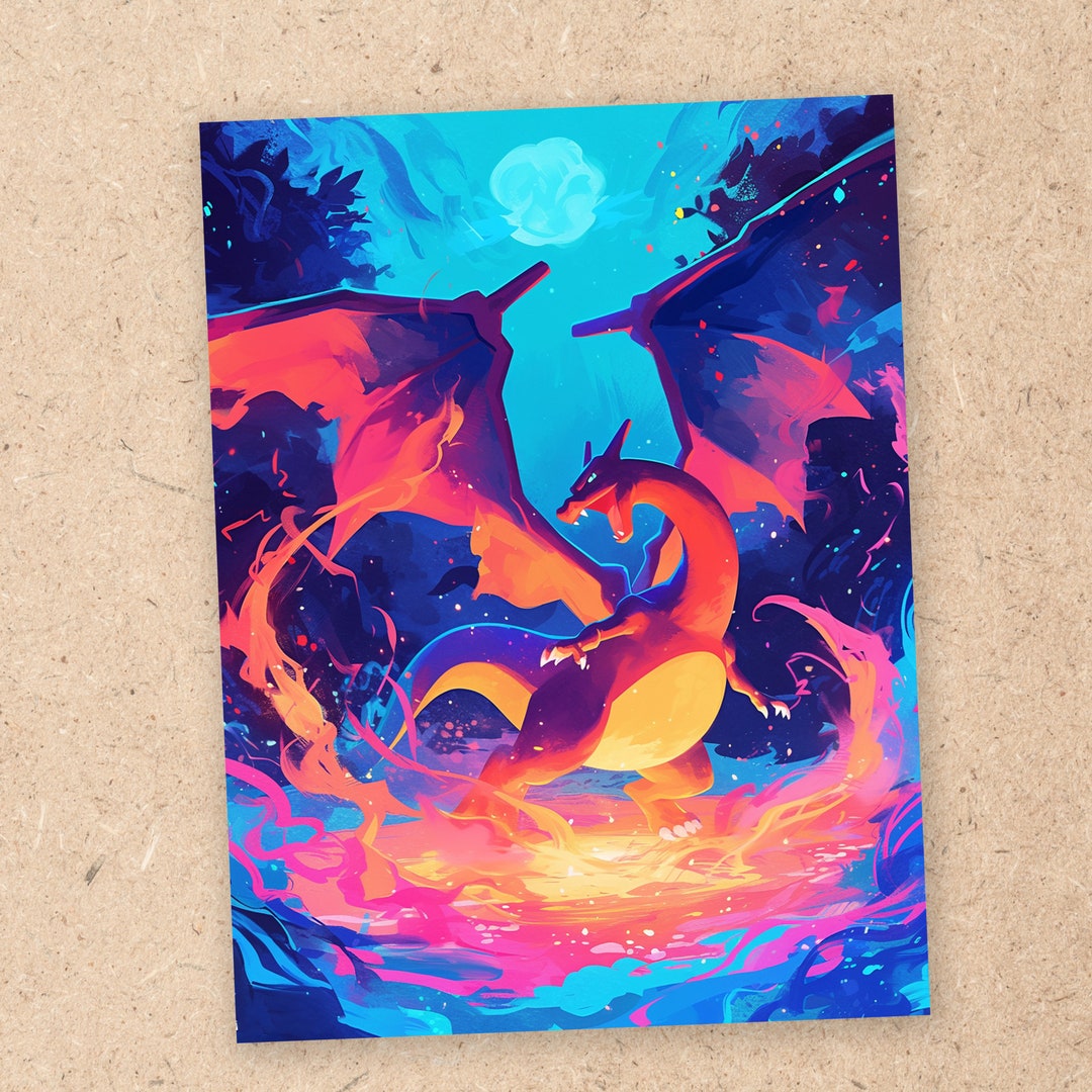 Charizard, Pokemon From the Upside Down, 4x6 Art Print, Surreal Pokemon ...