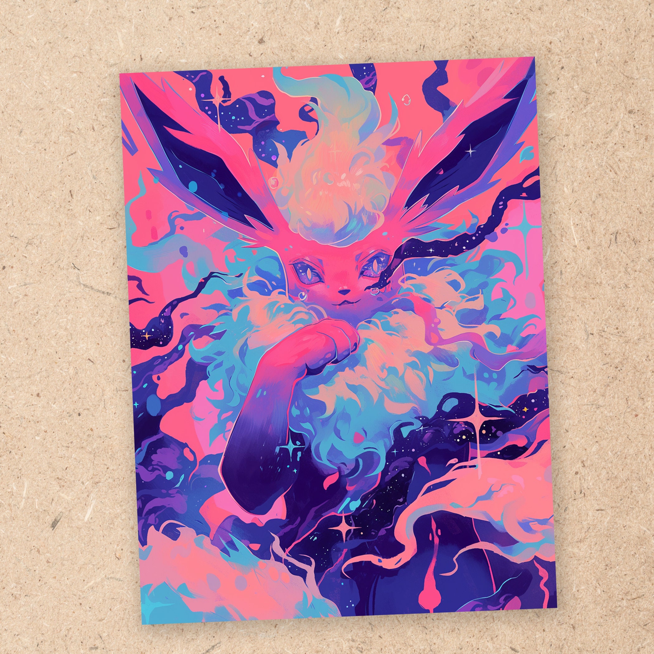 Flareon, Pokemon From the Upside Down, 4x6 Art Print, Surreal Pokemon ...