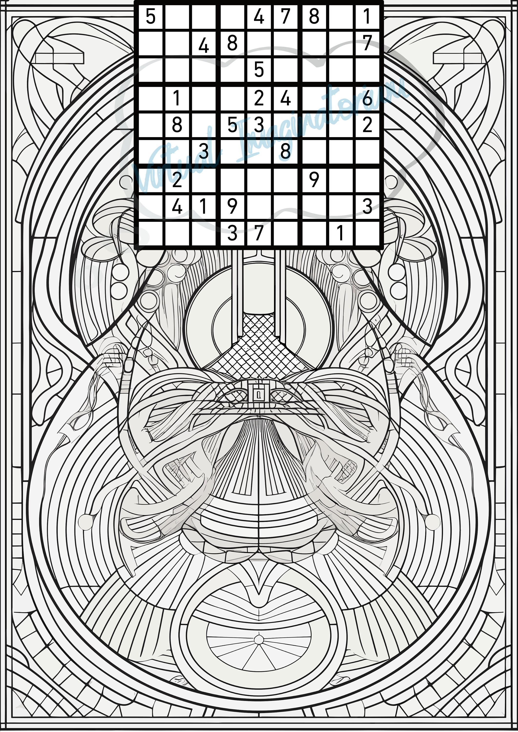 Hard Sudoku Puzzles and Coloring Pages in Zentangle Style - Etsy Australia