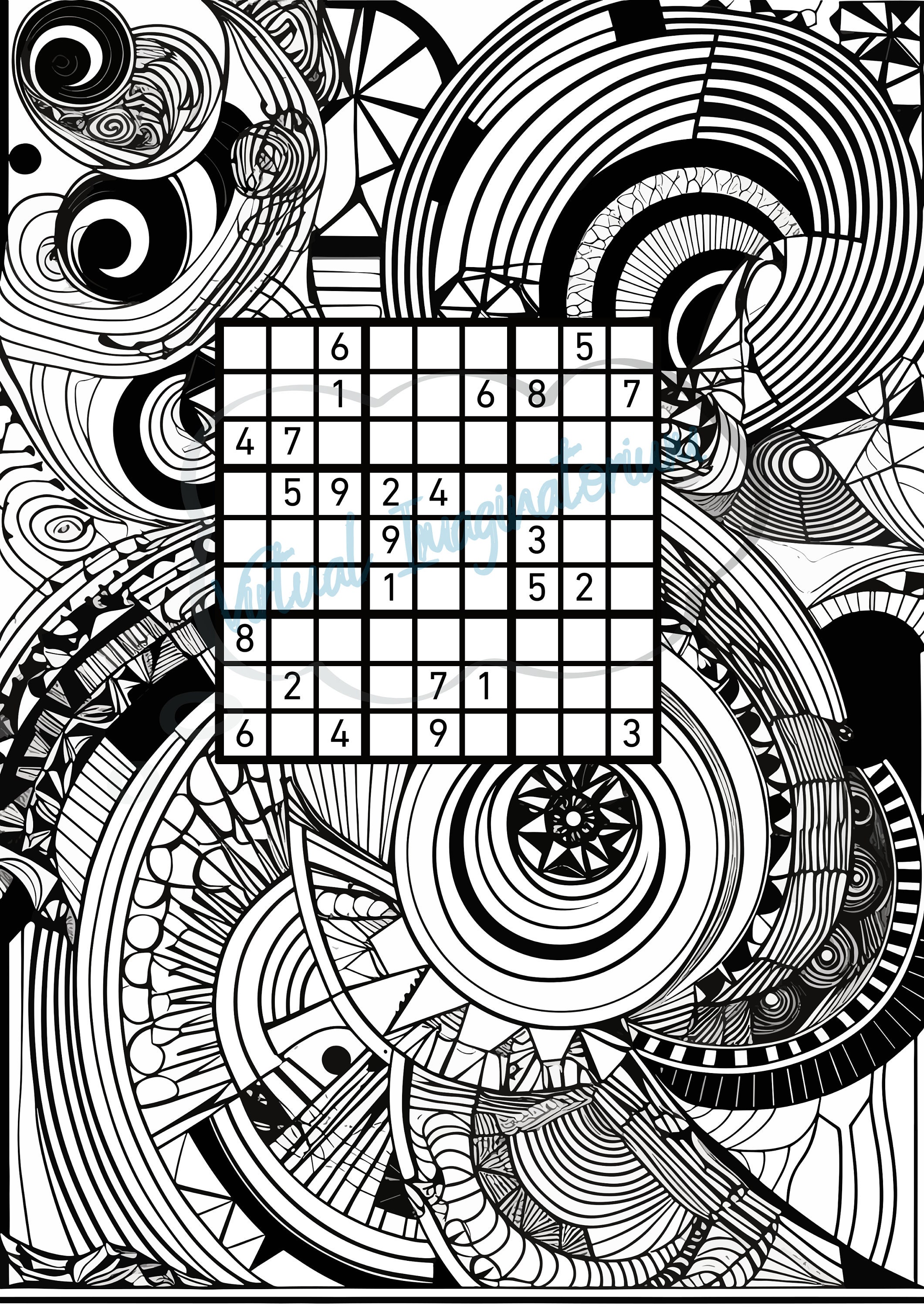 Hard Sudoku Puzzles and Coloring Pages in Zentangle Style - Etsy Australia