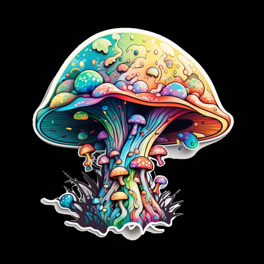 Trippy Mushroom Sticker - Etsy