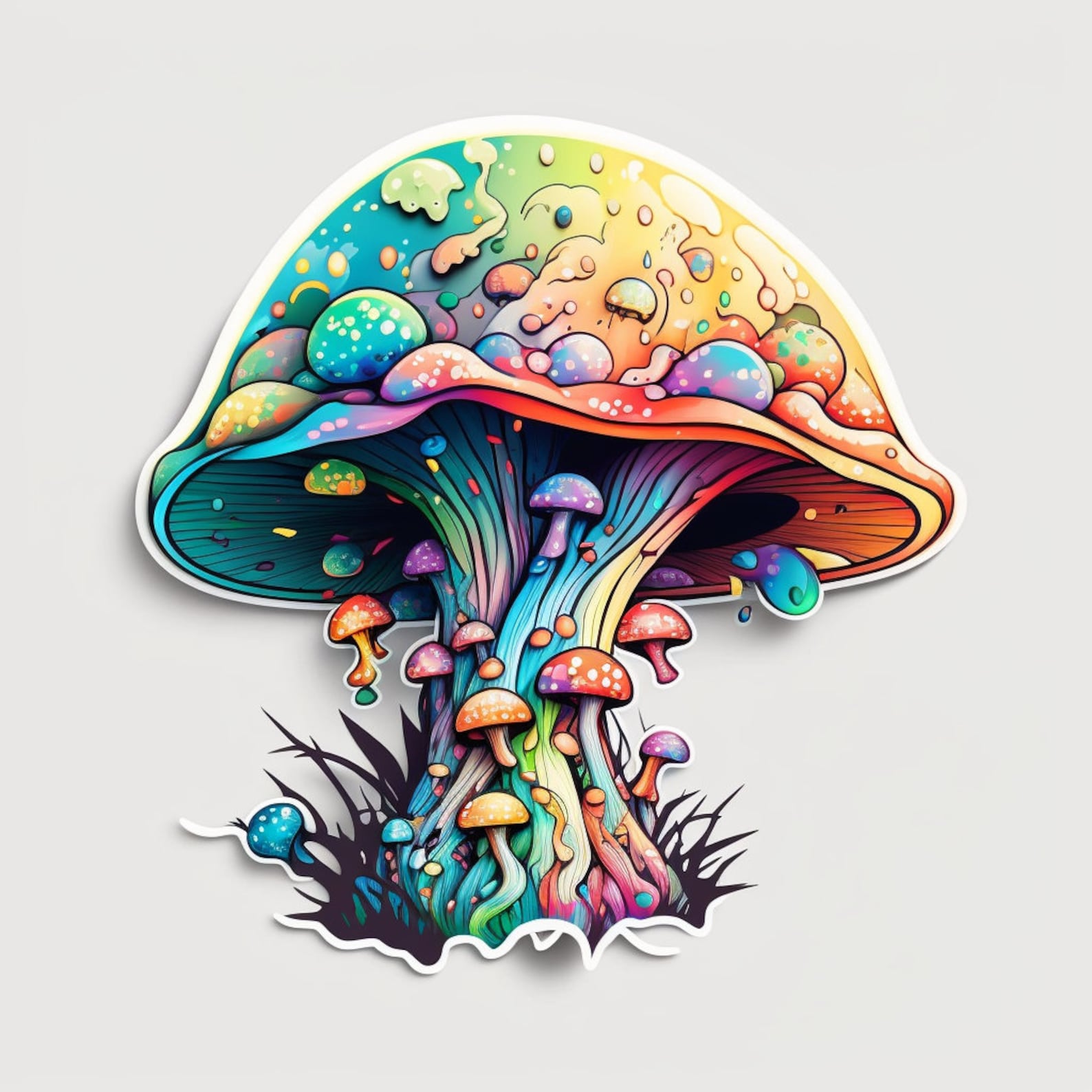 Trippy Mushroom Sticker - Etsy