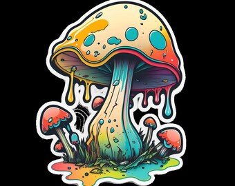 Trippy Mushroom Sticker - Etsy
