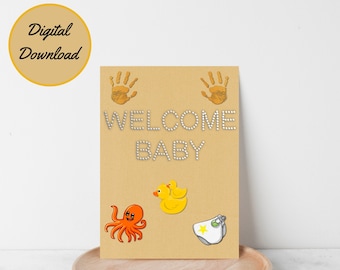 Welcome Baby Printable Greeting Card - Etsy
