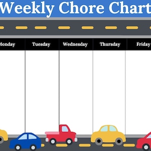 PDF Printable Chore Chart for Young Kids - 7-day Chore Chart Calendar ...