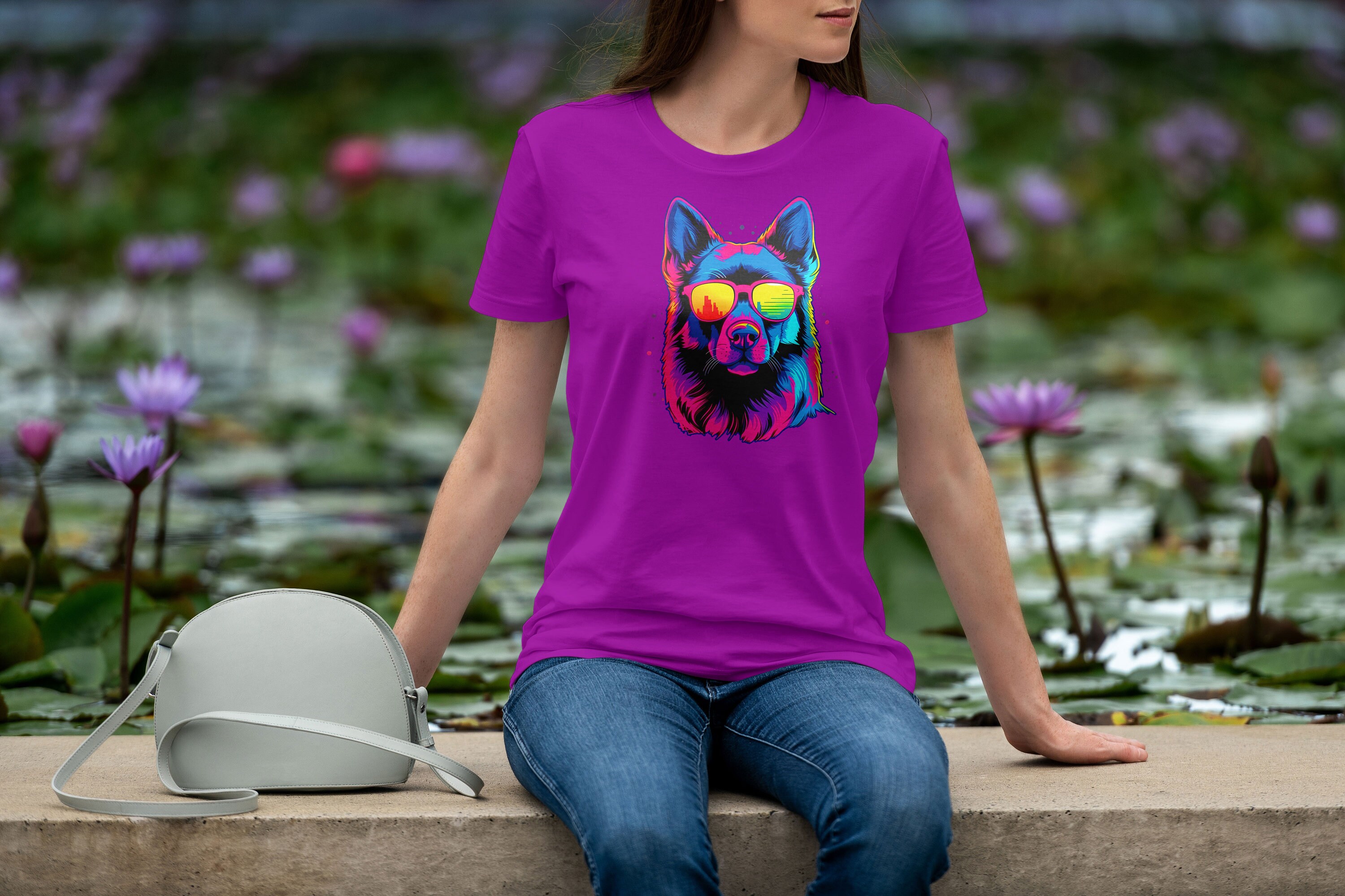 Synthwave German Shepherd SVG & PNG Digital Art for Custom - Etsy