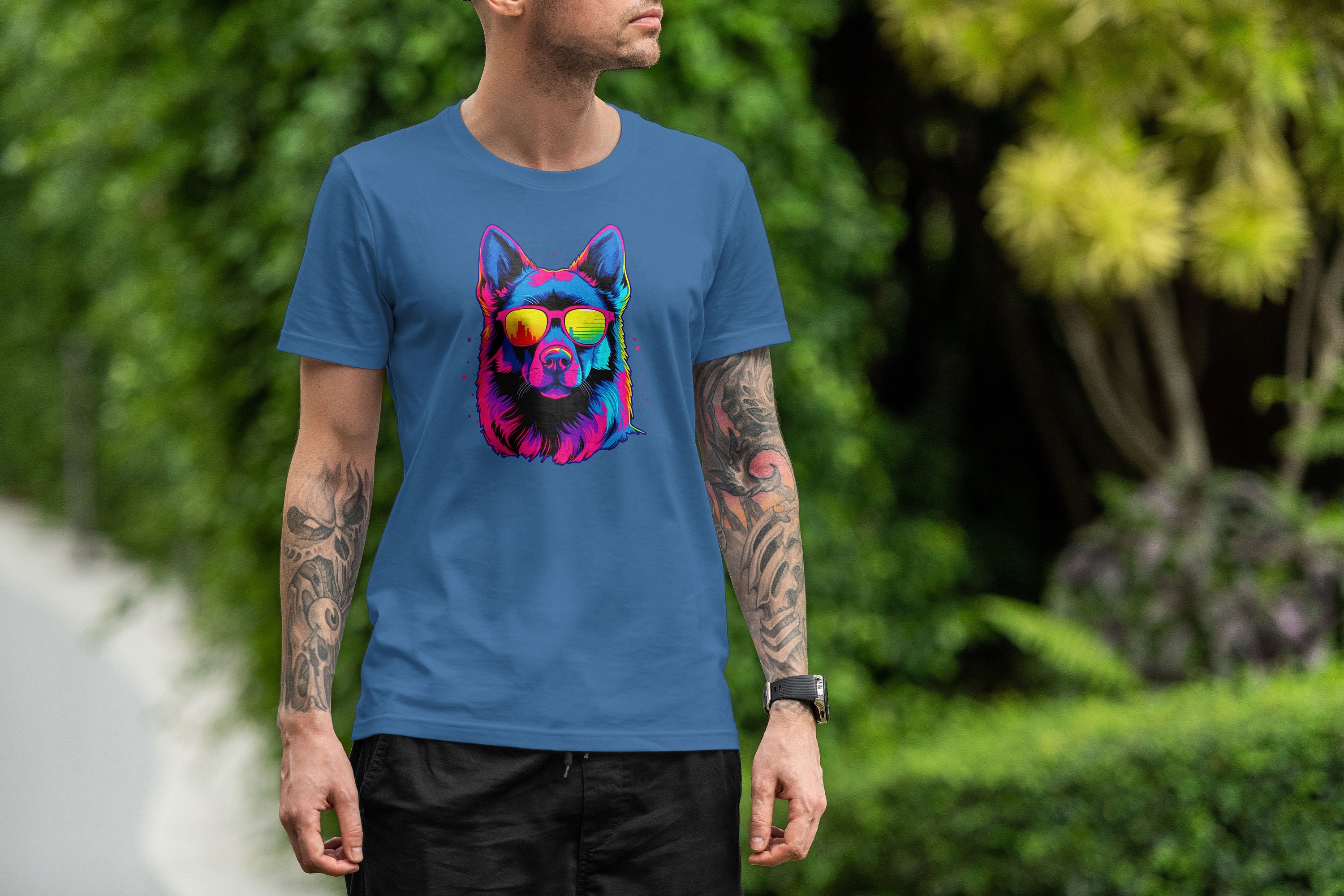 Synthwave German Shepherd SVG & PNG Digital Art for Custom - Etsy