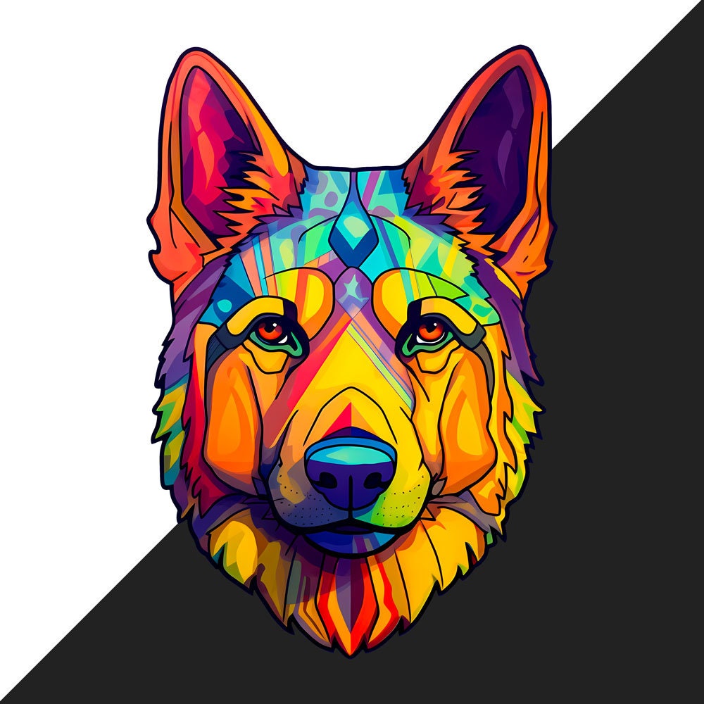 German Shepherd Vector Art Design High-quality Digital - Etsy