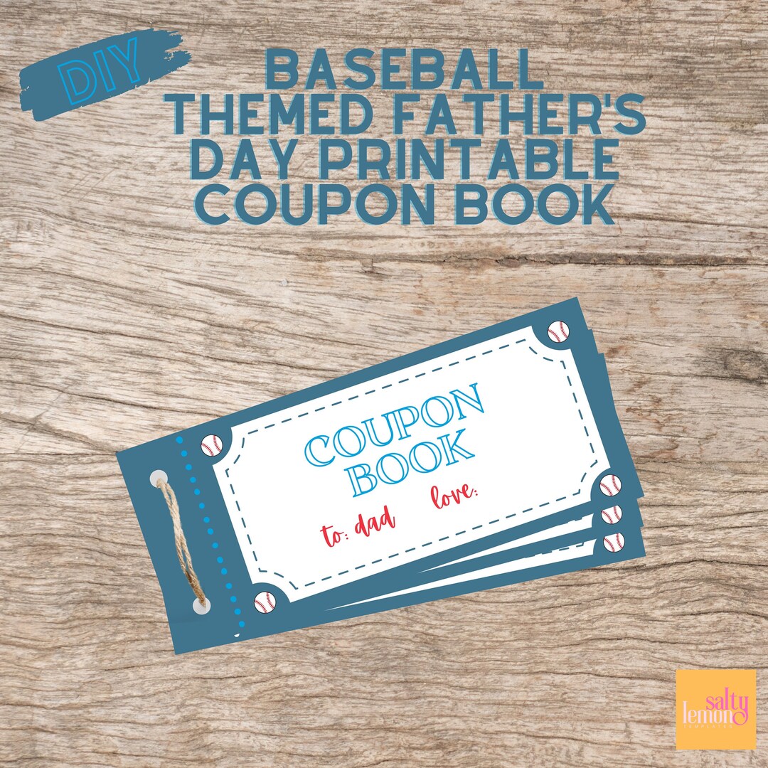 Father's Day Baseball Coupon Book Last Minute Father's Day Gift ...