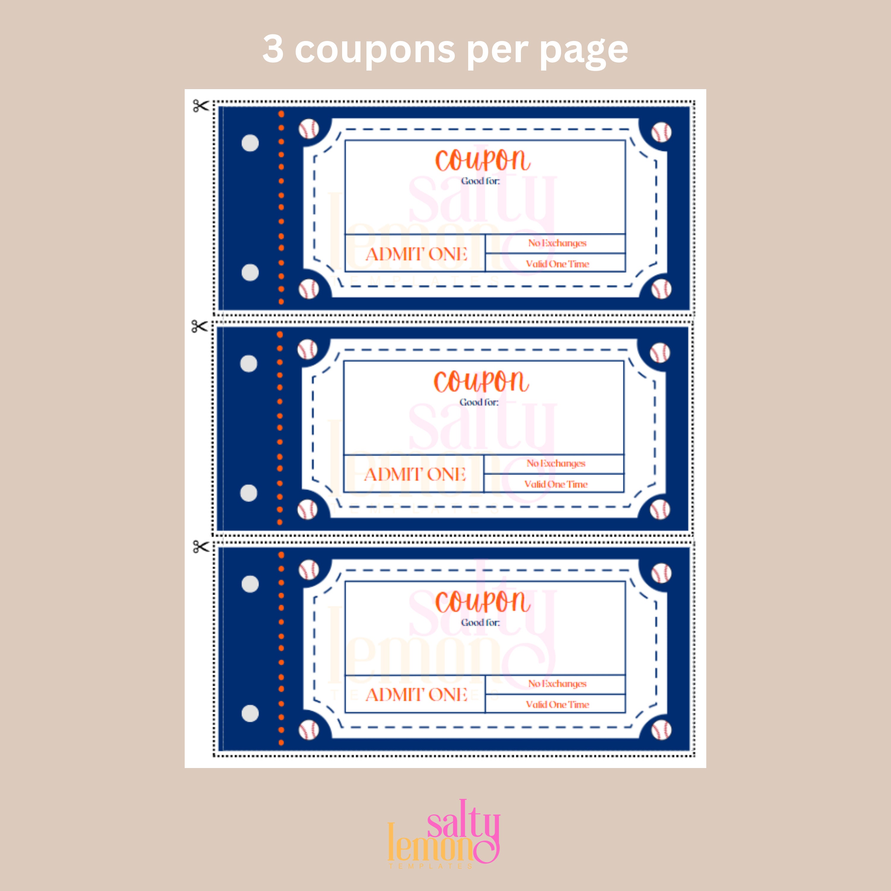 Father's Day Baseball Coupon Book | Last Minute Father's Day Gift ...