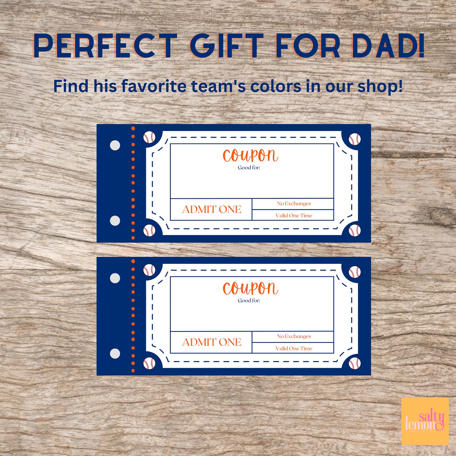 Father's Day Baseball Coupon Book | Last Minute Father's Day Gift ...