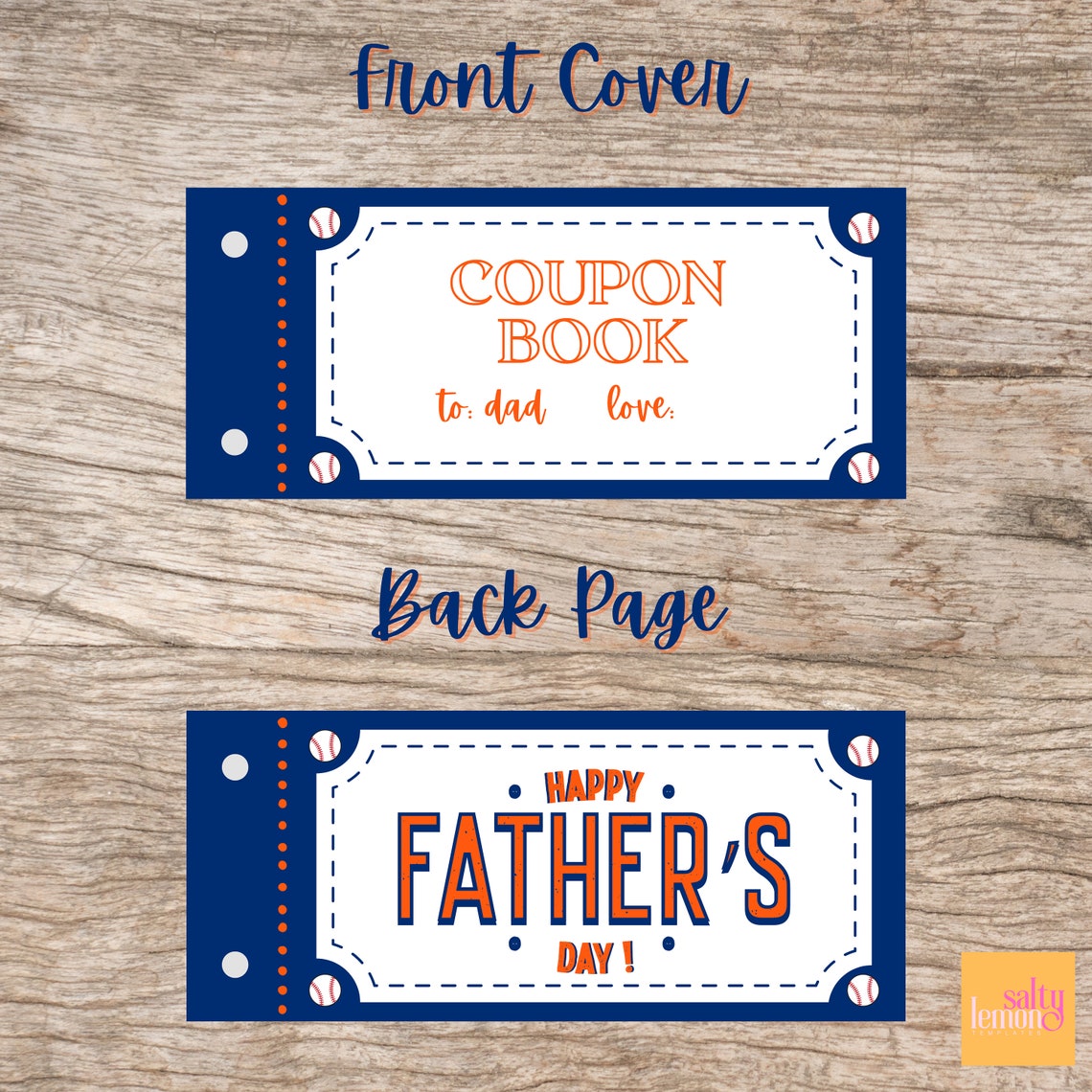 Father's Day Baseball Coupon Book | Last Minute Father's Day Gift ...