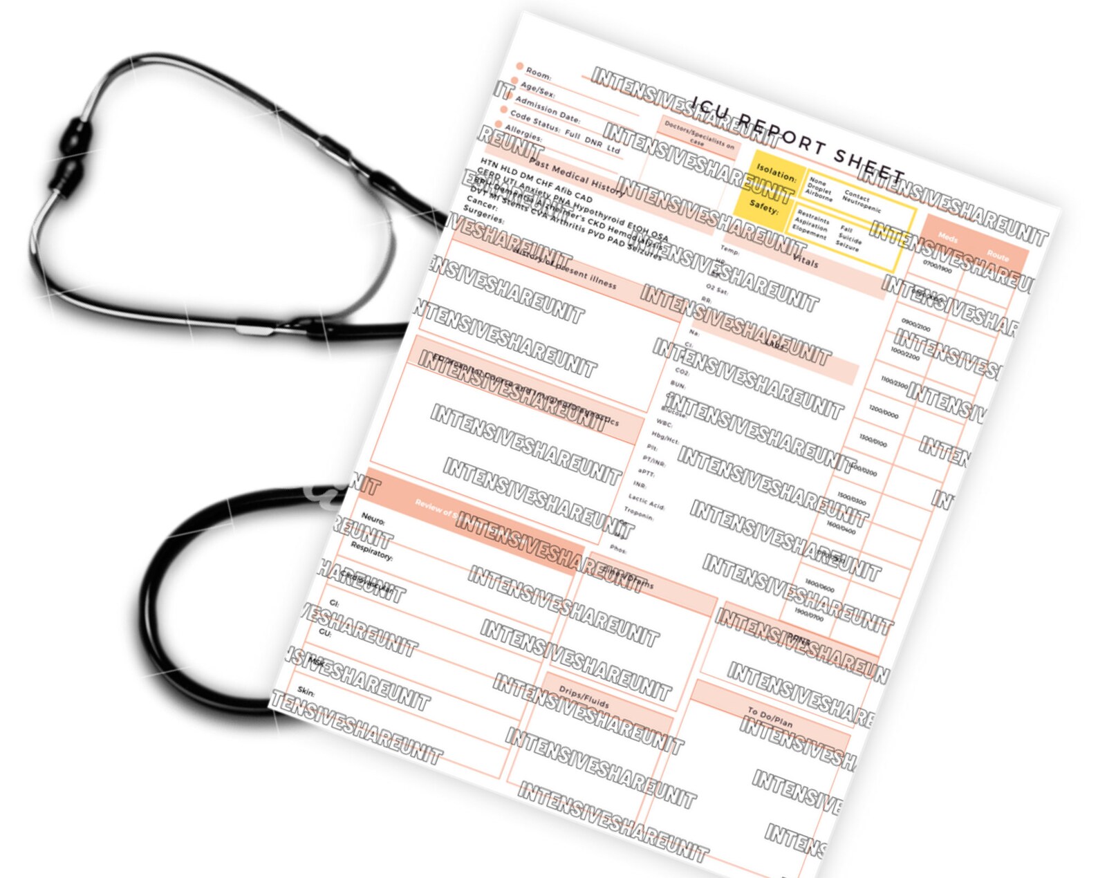 Nurse Report Sheet, Nursing Brain, Nurse Handoff Sheet, ICU Nurse ...