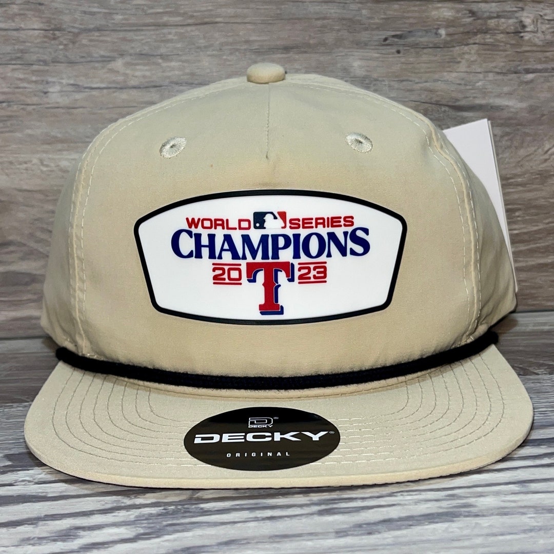 Texas Rangers 2023 World Series Champions Snapback Rope Hat Birch ...