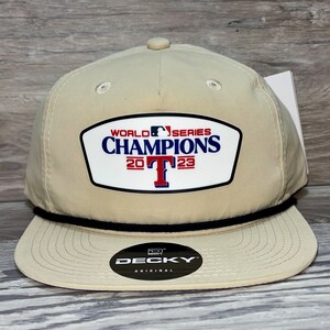 Texas Rangers 2023 World Series Champions Snapback Rope Hat Birch ...