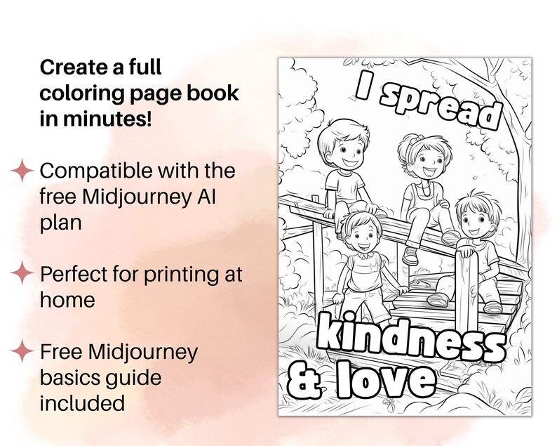 Midjourney Prompt Affirmation Coloring Book Pages for Kids - Etsy