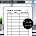 Google Docs Sign in Sheet Template, Sign in Sheet With Time, Printable ...