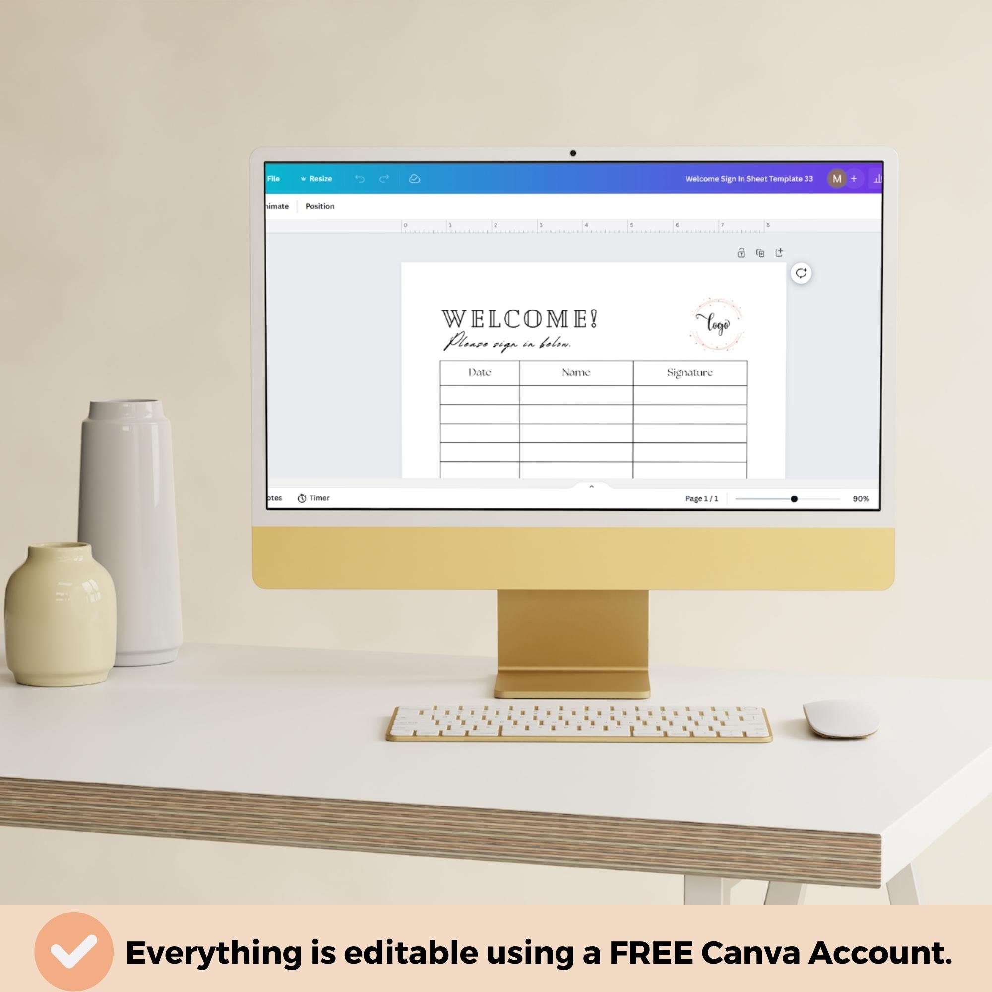 Welcome Sign in Form Template, Printable Sign in Sheet for Events ...