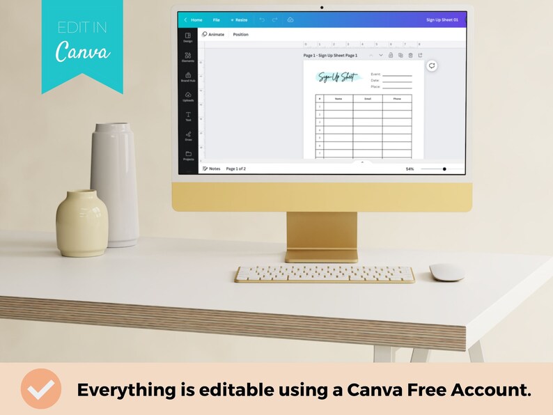 Sign up Sheet for Events, Printable Sign up Template, Editable Sign up ...