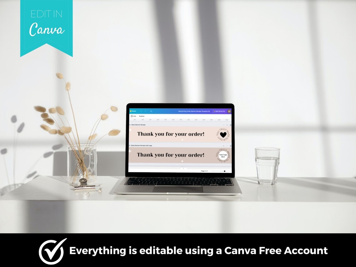 Order Receipt Banner Template for Etsy Shop, Etsy Order Receipt Banner ...