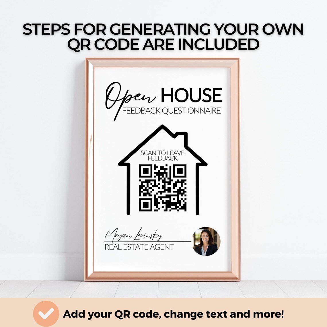 Open House Feedback QR Code, QR Code Sign Template, Printable Sign for ...