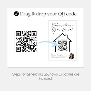 Real Estate Broker Open House Signs W/ QR Code, QR Code Sign Template ...