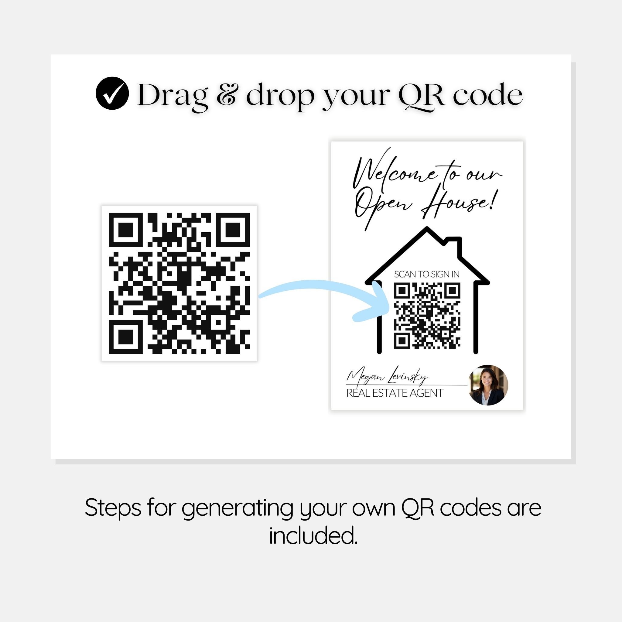 Real Estate Broker Open House Signs W/ QR Code, QR Code Sign Template ...