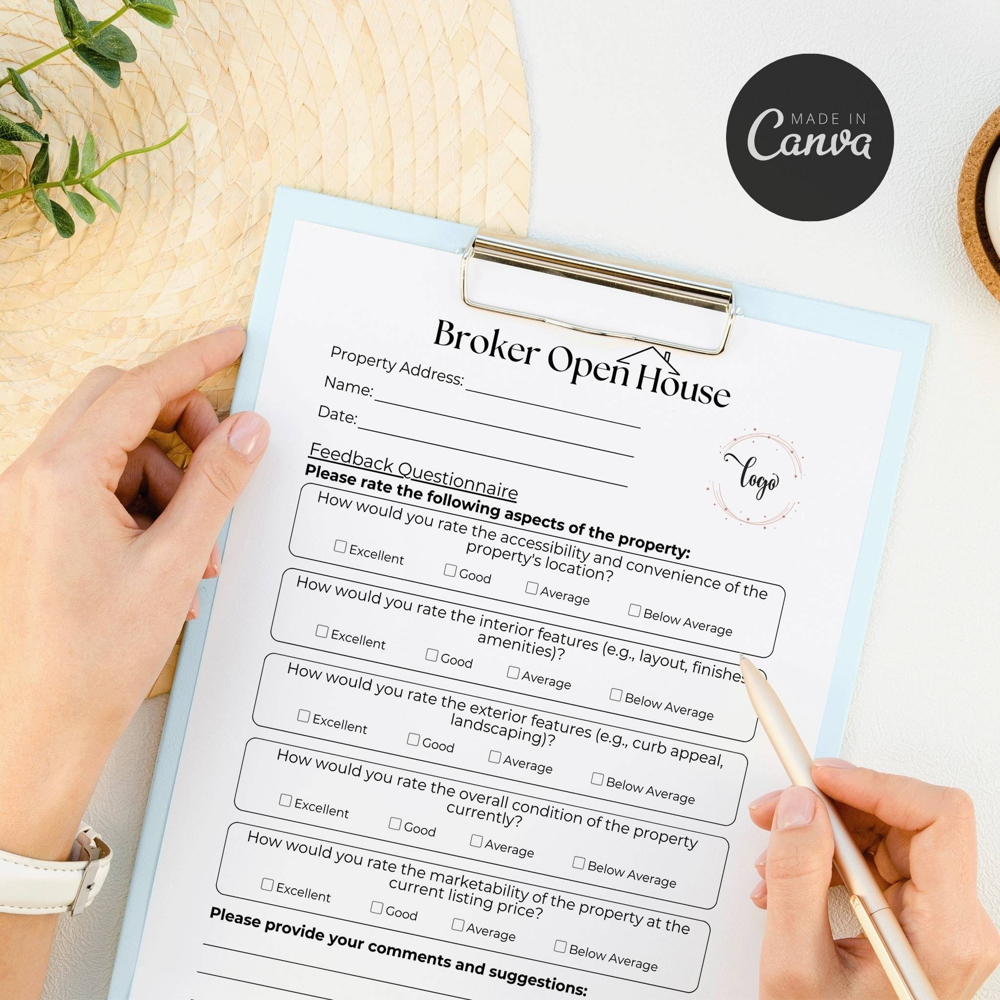 Real Estate Broker Open House Feedback Questionnaire Template ...