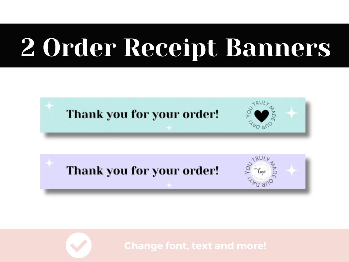 Etsy Shop Kit Aesthetic, Order Receipt Banner Templates, Etsy Shop ...