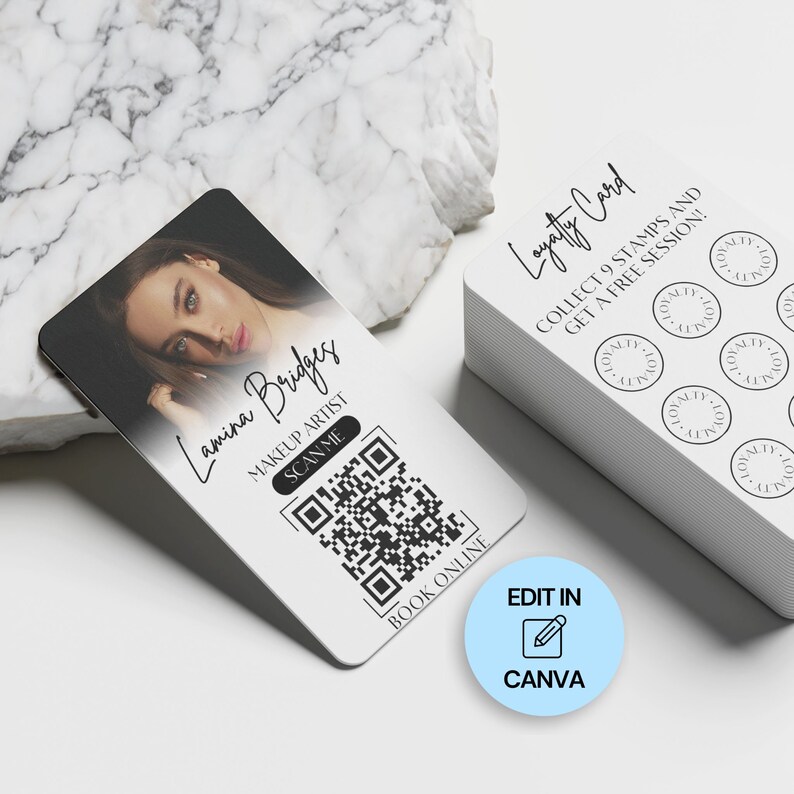 Lash Loyalty Card Template, DIY Makeup Artist QR Code Card (canva) - Etsy