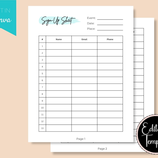 Classroom Party Sign up Sheet - Etsy