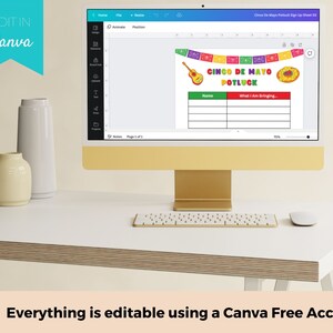 Cinco De Mayo Potluck Sign up Sheet, Food Sign up Sheet, Printable Sign ...