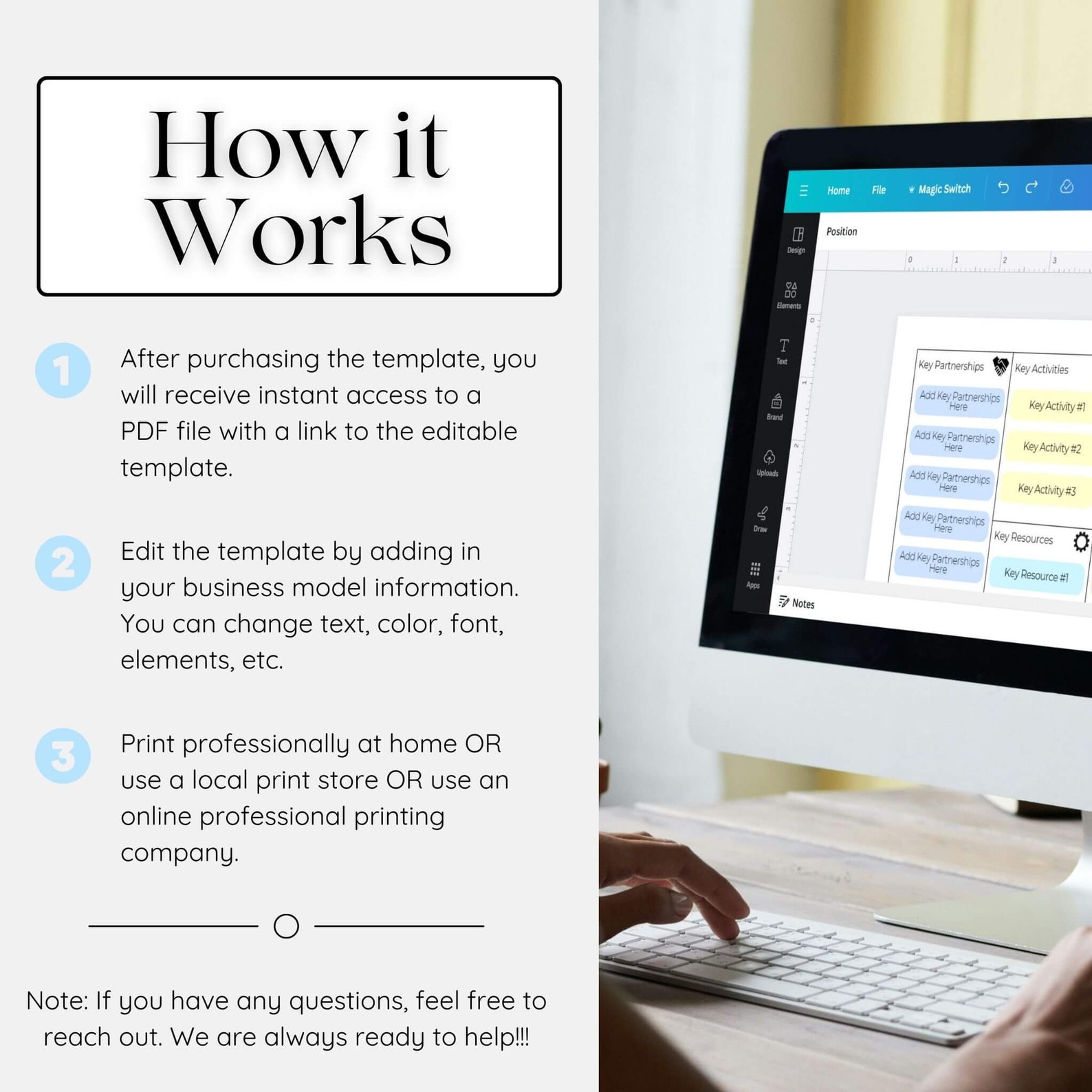 Business Model Canvas, One Page Business Plan Template, Small Business ...