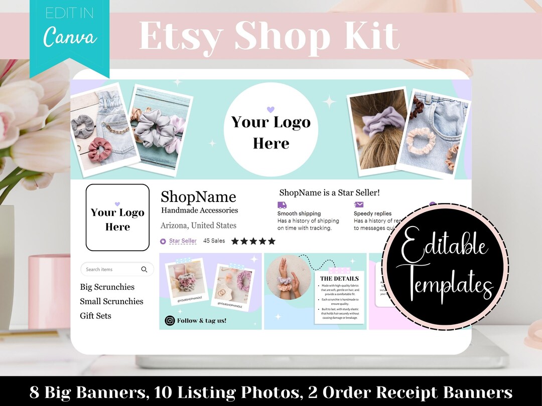 Etsy Shop Kit Aesthetic, Order Receipt Banner Templates, Etsy Shop ...