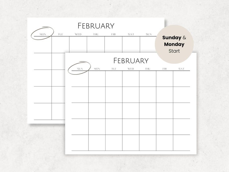 Blank Monthly Calendar Printable, Undated Monthly Calendar Printable ...