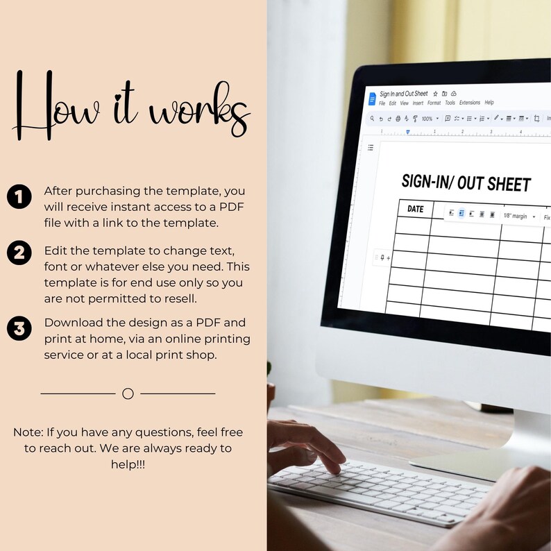Google Docs Sign in Sheet Template, Sign in Sheet With Time, Printable ...