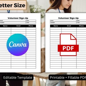Volunteer Sign up Sheet Editable, Printable Sign up Template, Fillable ...
