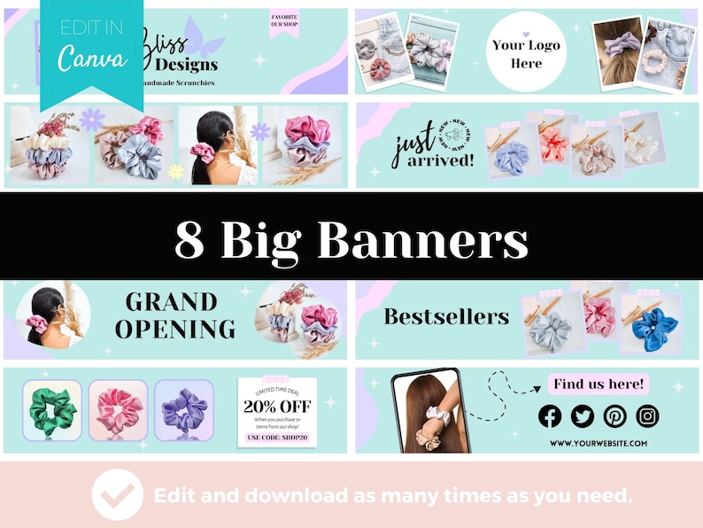 Etsy Shop Kit Aesthetic, Order Receipt Banner Templates, Etsy Shop ...