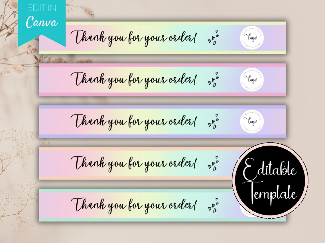 Pastel Order Receipt Banner Template for Etsy Shop, Etsy Order Receipt ...